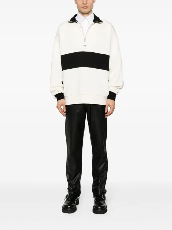 Gcds Logo-appliqué Half-zipped Sweatshirt