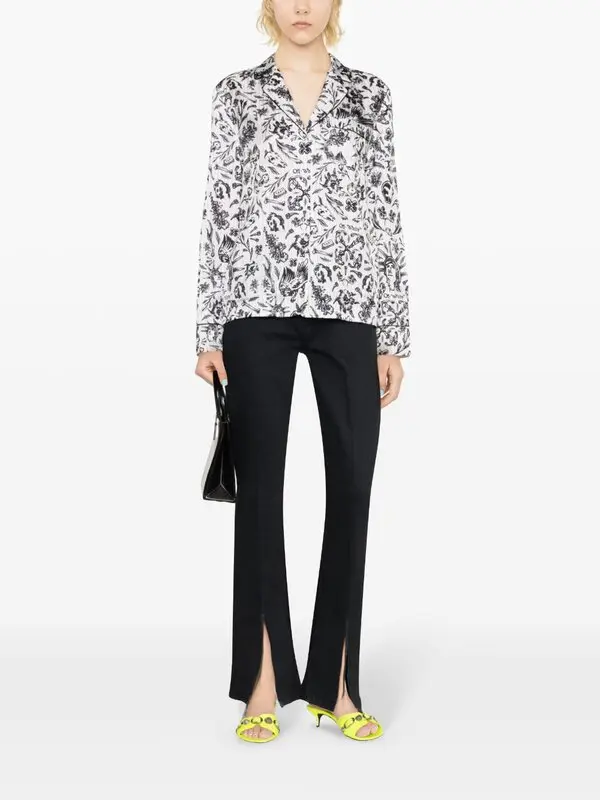 Off-White Floral-print Satin Shirt