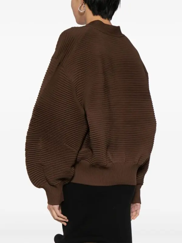 JNBY Balloon-sleeve Ribbed Cardigan