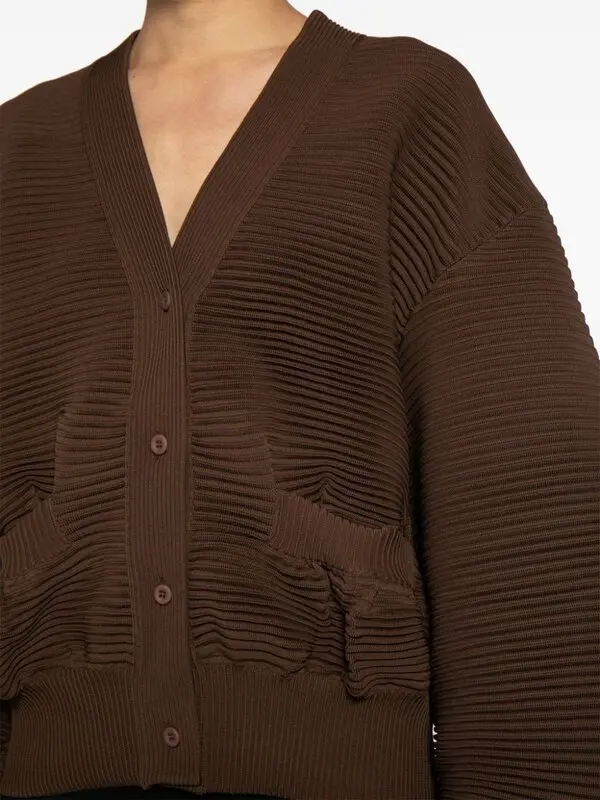 JNBY Balloon-sleeve Ribbed Cardigan