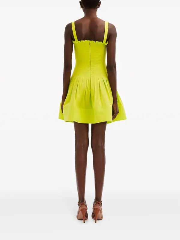Oscar De La Renta Sleeveless Pleated Poplin Minidress