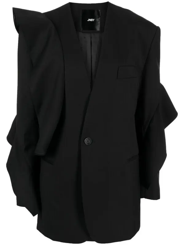 JNBY Ruffle-trim Collarless Blazer