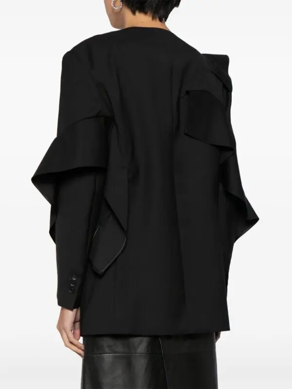 JNBY Ruffle-trim Collarless Blazer