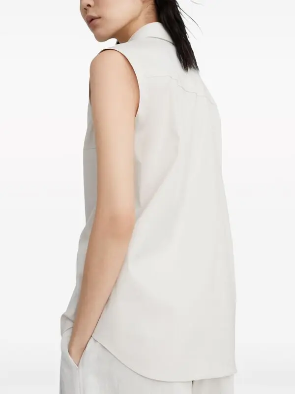 Brunello Cucinelli Plain Sleeveless Shirt - White
