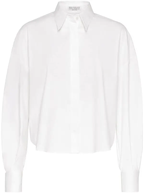 Brunello Cucinelli Band-collar Cotton-blend Shirt