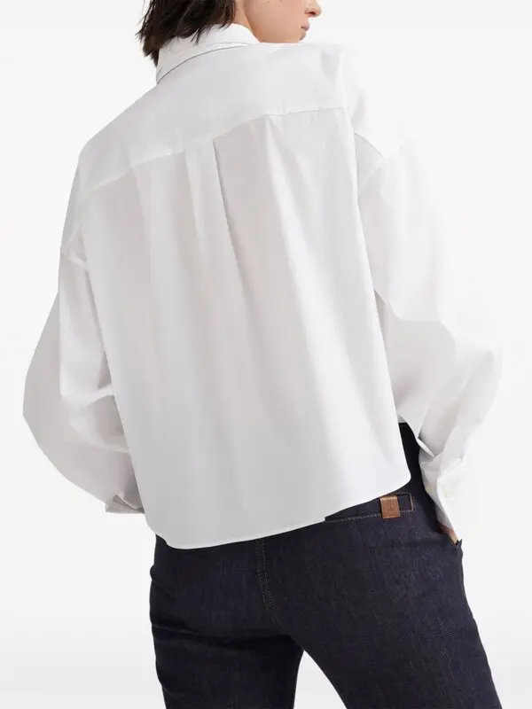 Brunello Cucinelli Band-collar Cotton-blend Shirt