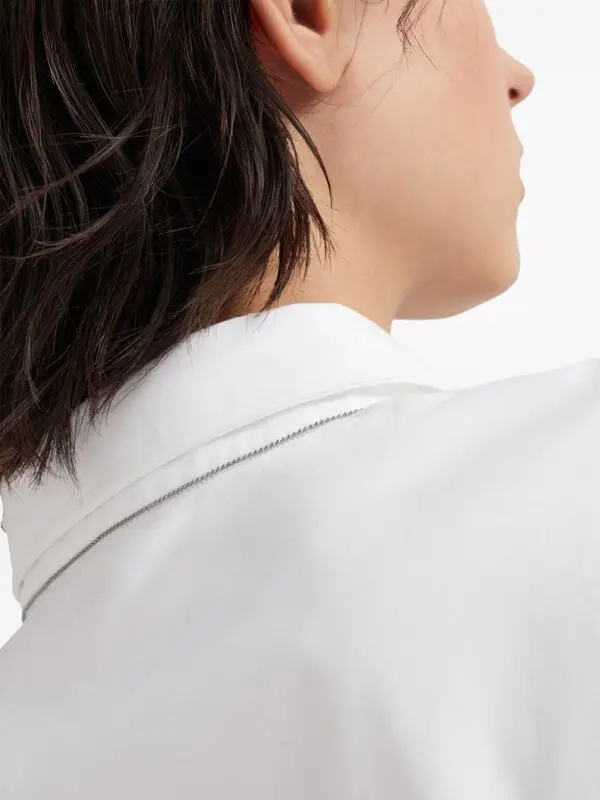 Brunello Cucinelli Band-collar Cotton-blend Shirt
