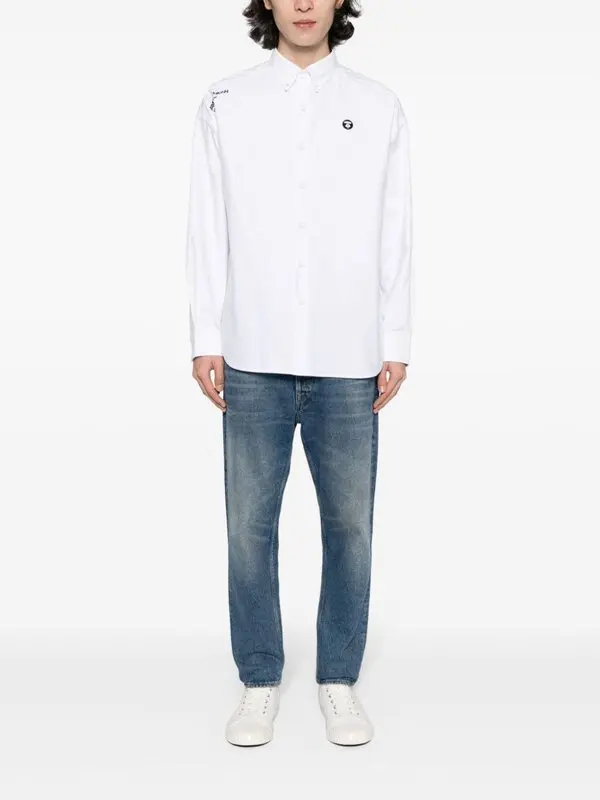 AAPE BY *A BATHING APE Logo-embroidered Cotton Shirt