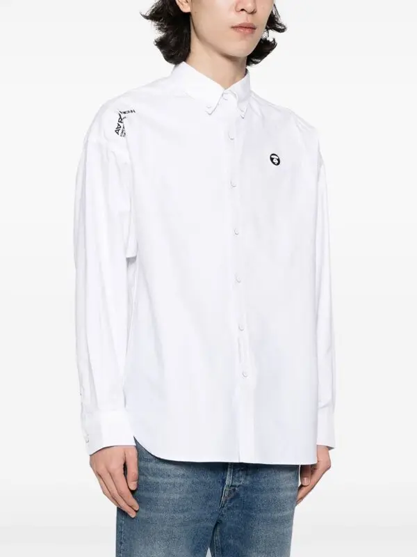 AAPE BY *A BATHING APE Logo-embroidered Cotton Shirt