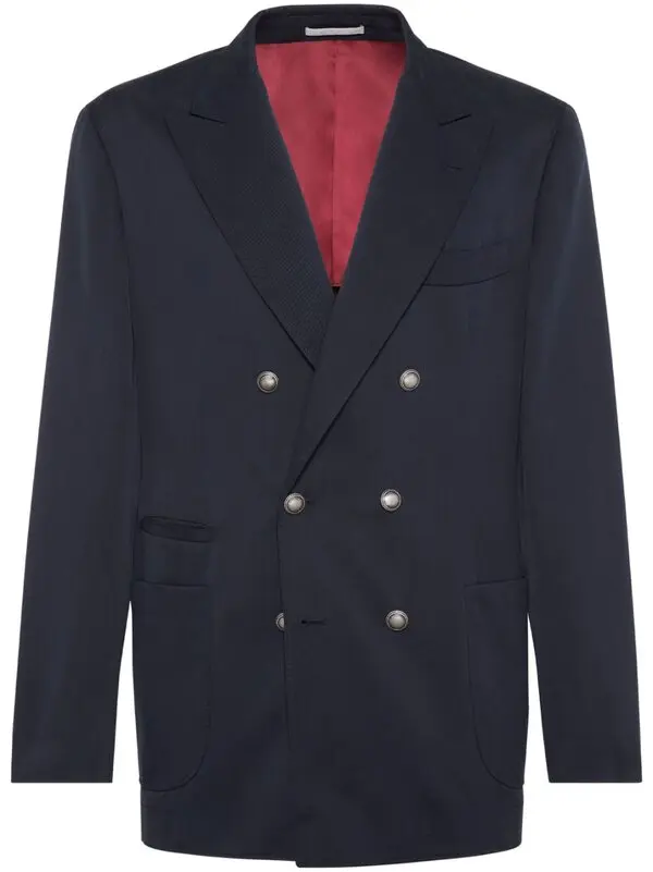 Brunello Cucinelli Double-breasted Silk Blazer