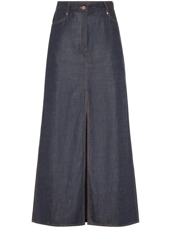 Brunello Cucinelli Denim Maxi Skirt