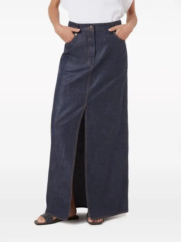 Brunello Cucinelli Denim Maxi Skirt