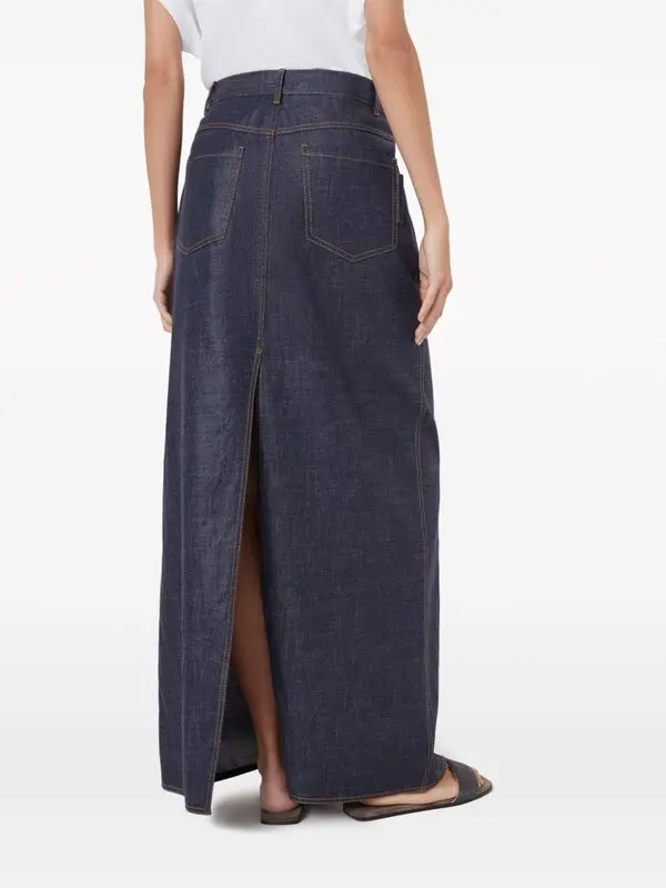 Brunello Cucinelli Denim Maxi Skirt