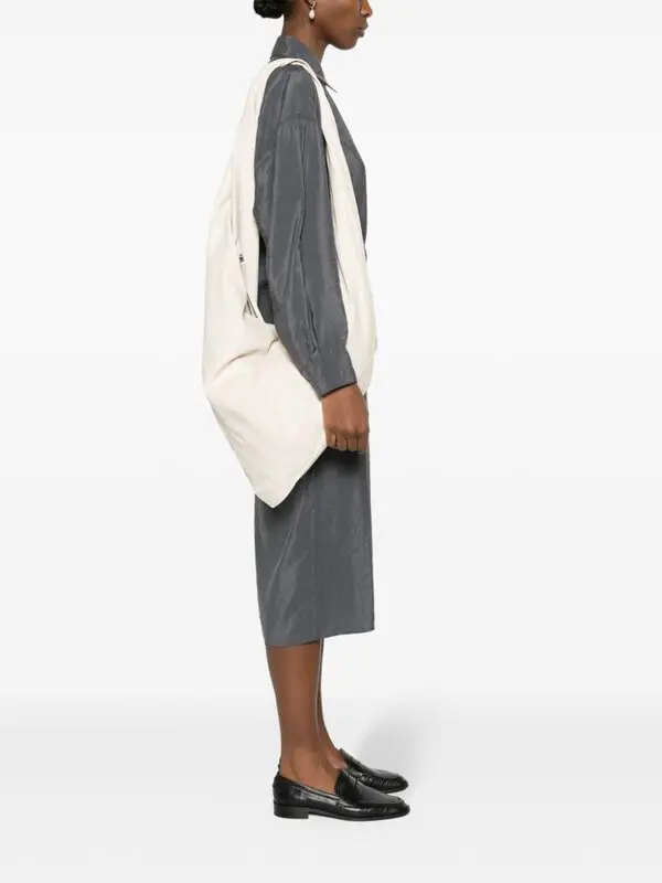 LEMAIRE Scarf Leather Crossbody Bag - White