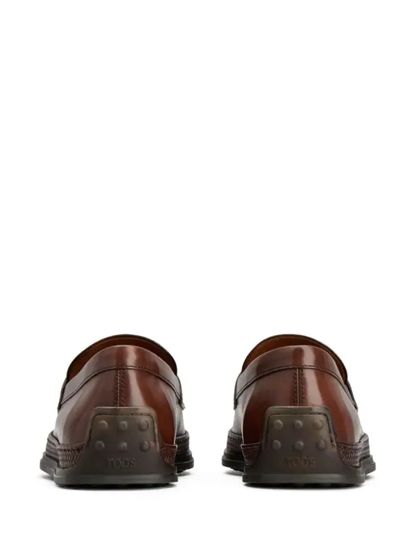 TOD'S Gomma Leather Moccasin Loafers