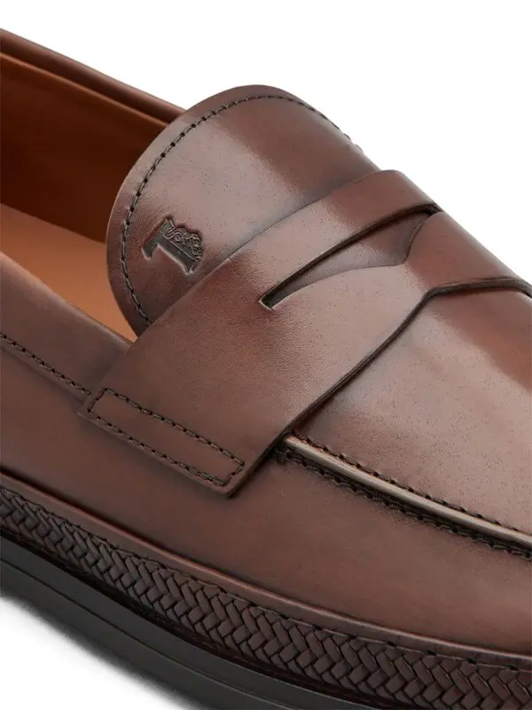 TOD'S Gomma Leather Moccasin Loafers