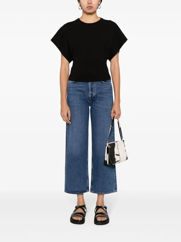 AGOLDE Ren High-rise Cropped Wide Leg Jeans