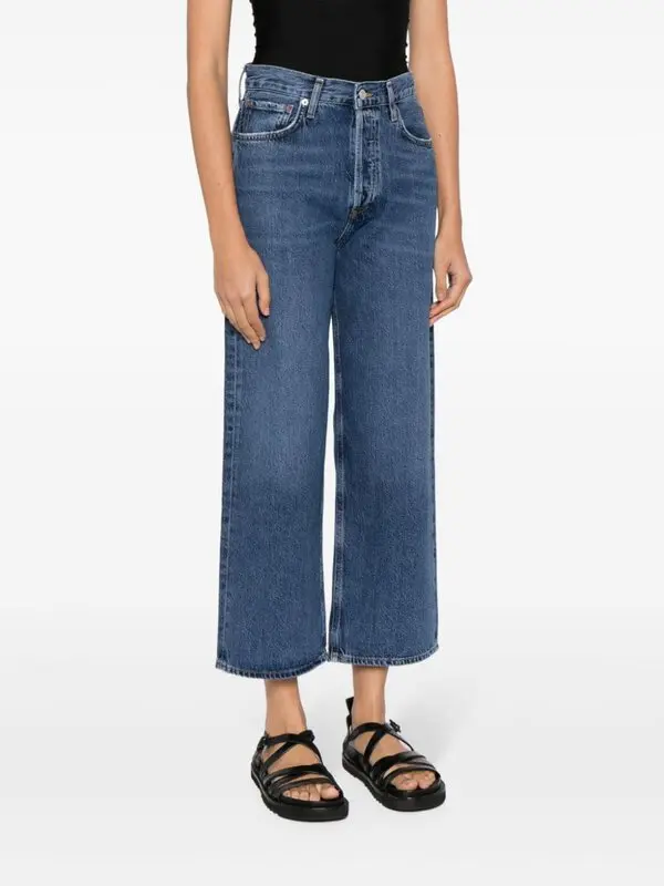 AGOLDE Ren High-rise Cropped Wide Leg Jeans