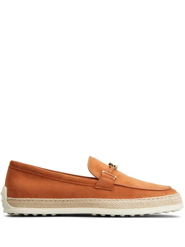 TOD'S Gomma Raffia Loafers - Orange