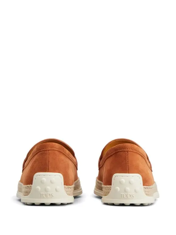 TOD'S Gomma Raffia Loafers - Orange
