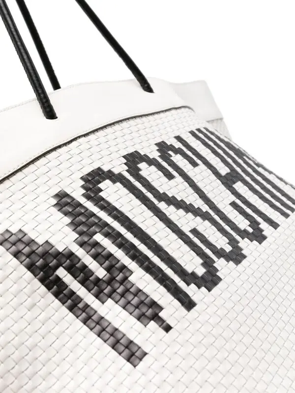 Moschino Print Interwoven Tote Bag - White