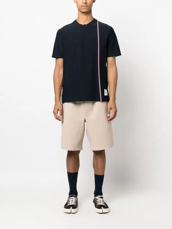 Thom Browne Rwb Stripe Cotton T-shirt - Blue