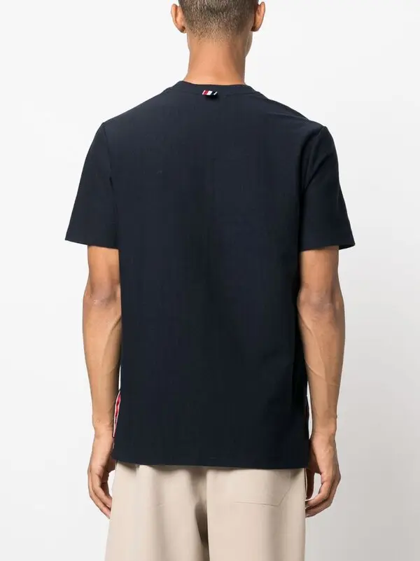 Thom Browne Rwb Stripe Cotton T-shirt - Blue