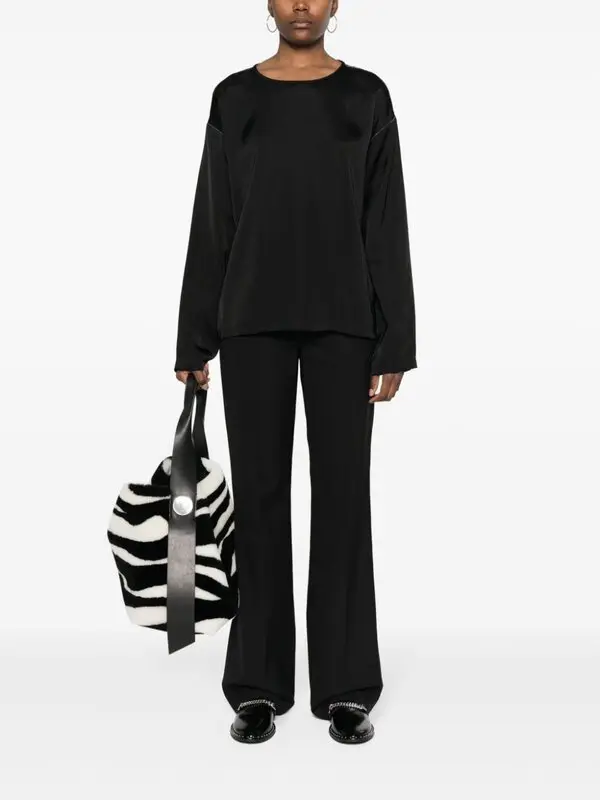 Fabiana Filippi Beaded-trim Crepe Top - Black