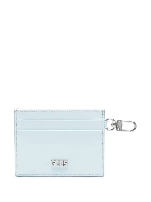 Gcds Comma Leather Card Holder - Blue
