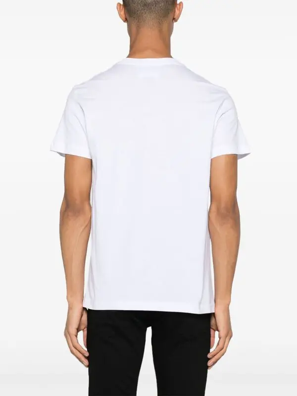 Versace Logo-flocked Cotton T-shirt - White