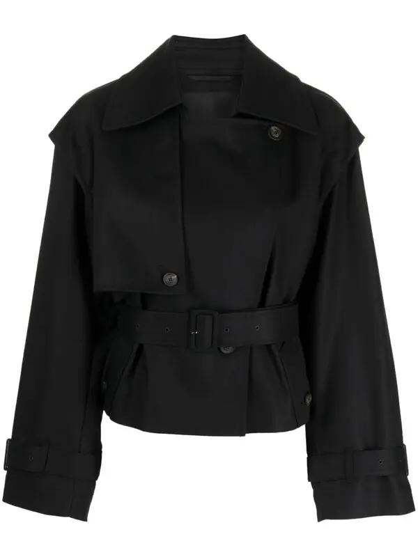 JNBY Open-back Cropped Trench Coat - Black