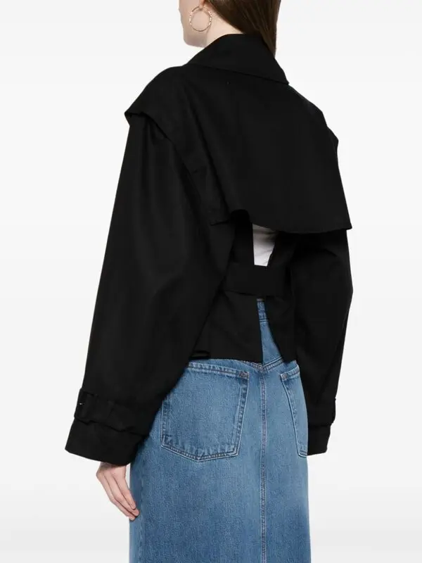 JNBY Open-back Cropped Trench Coat - Black