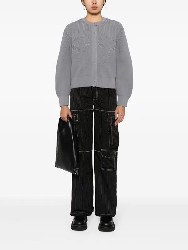JNBY Ribbed Knit Cardigan - Blue