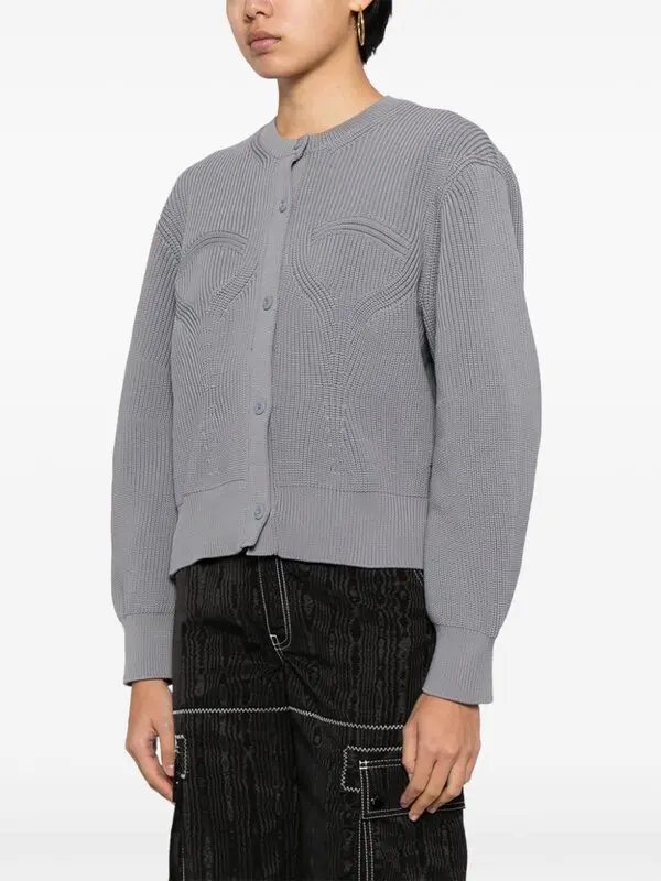 JNBY Ribbed Knit Cardigan - Blue