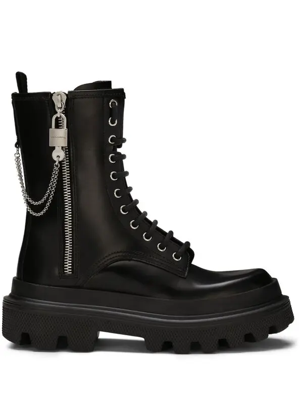 Dolce & Gabbana Chain-link Combat Boots