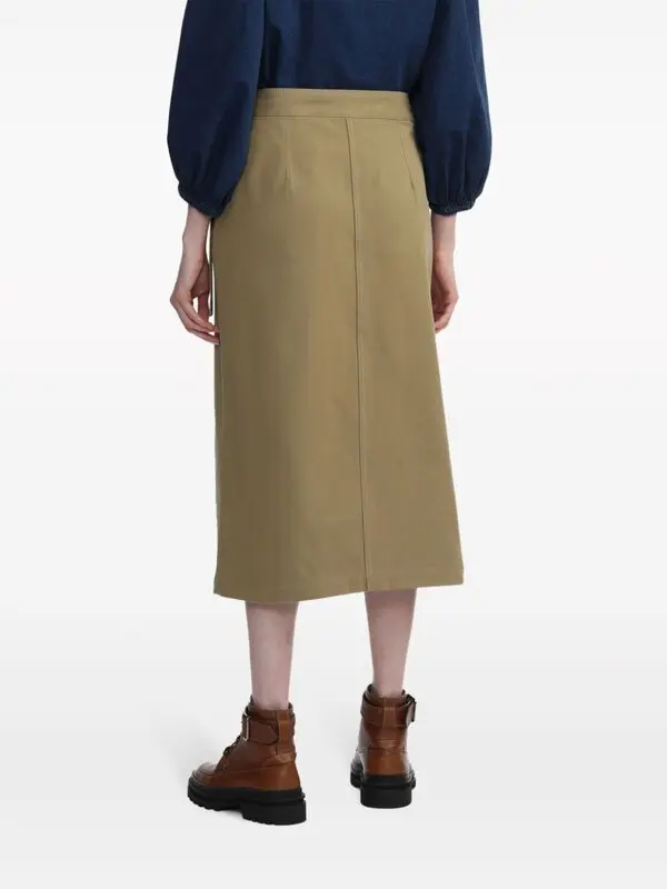 Closed Tie-fastening Midi Skirt - Neutrals