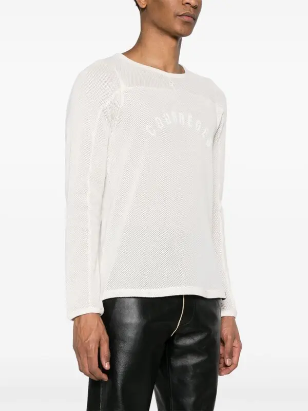 COURREGES Logo-print Mesh T-shirt