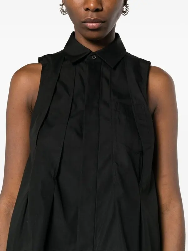 Sacai Sleeveless Pleated Shirt