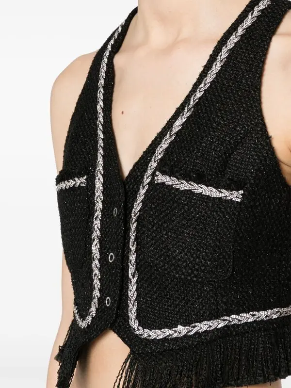 Giuseppe Di Morabito Rhinestone-embellished Bouclé Vest