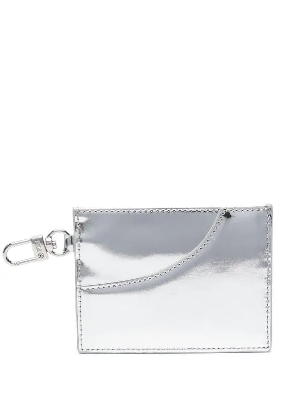 Gcds Comma Mirror Leather Card Holder - Silver