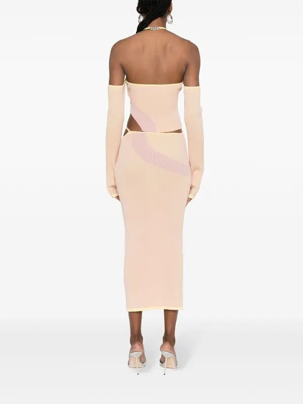 Gcds Comma Logo-plaque Ribbed Skirt