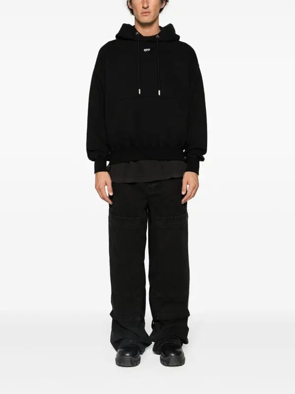 Off-White Arrows-embroidered Cotton Hoodie