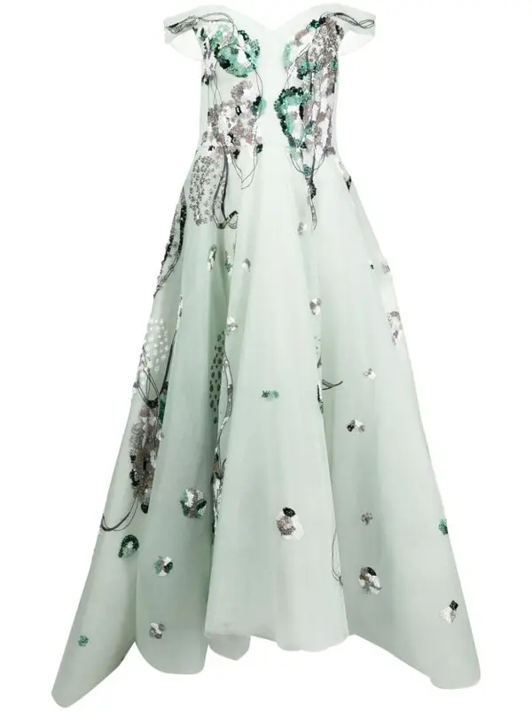 SAIID KOBEISY Off-shoulder Tulle Gown