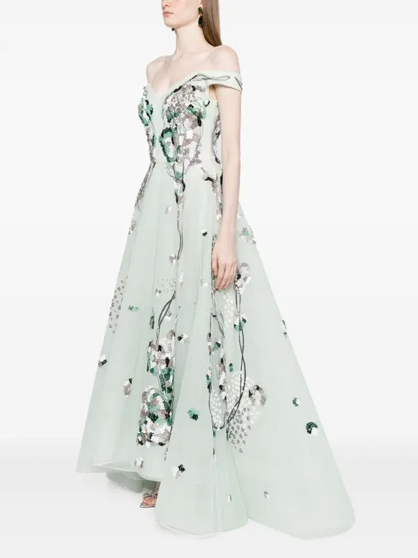SAIID KOBEISY Off-shoulder Tulle Gown
