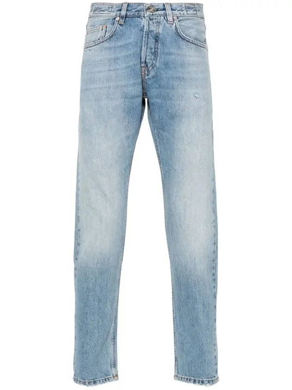 Eleventy Distressed Tapered-leg Jeans
