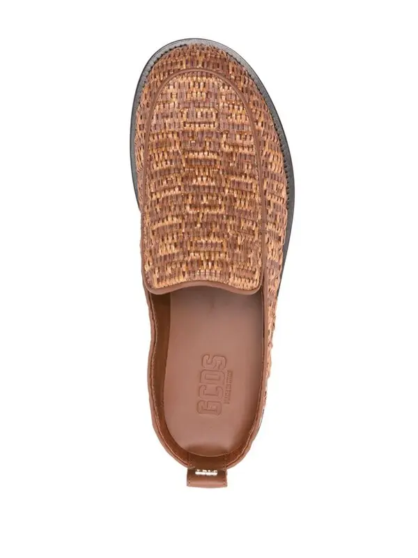 Gcds Monogram Raffia Mules