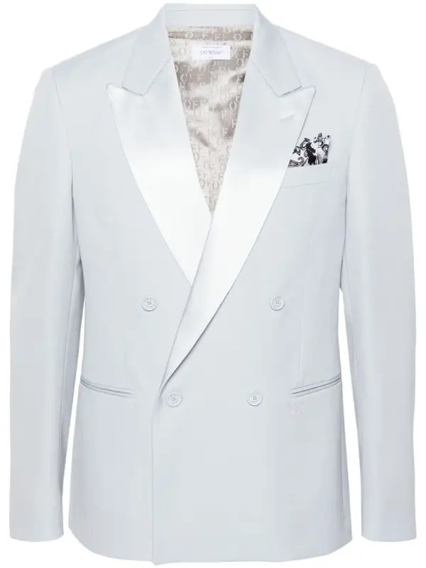 Off-White Peak-lapels Double-breasted Blazer - Blue