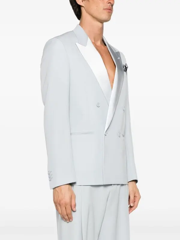 Off-White Peak-lapels Double-breasted Blazer - Blue