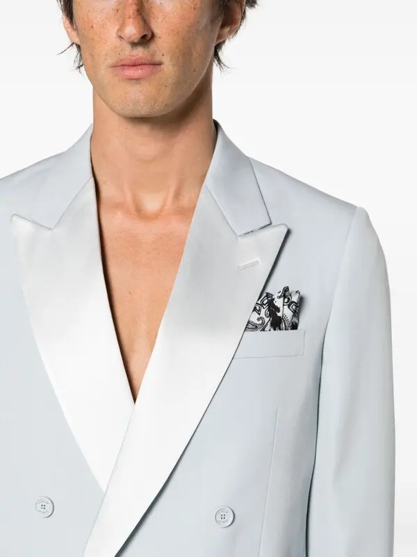 Off-White Peak-lapels Double-breasted Blazer - Blue