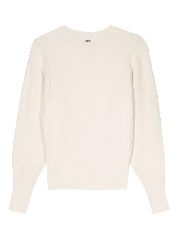 BOSS Logo-lettering Chunky-knit Jumper